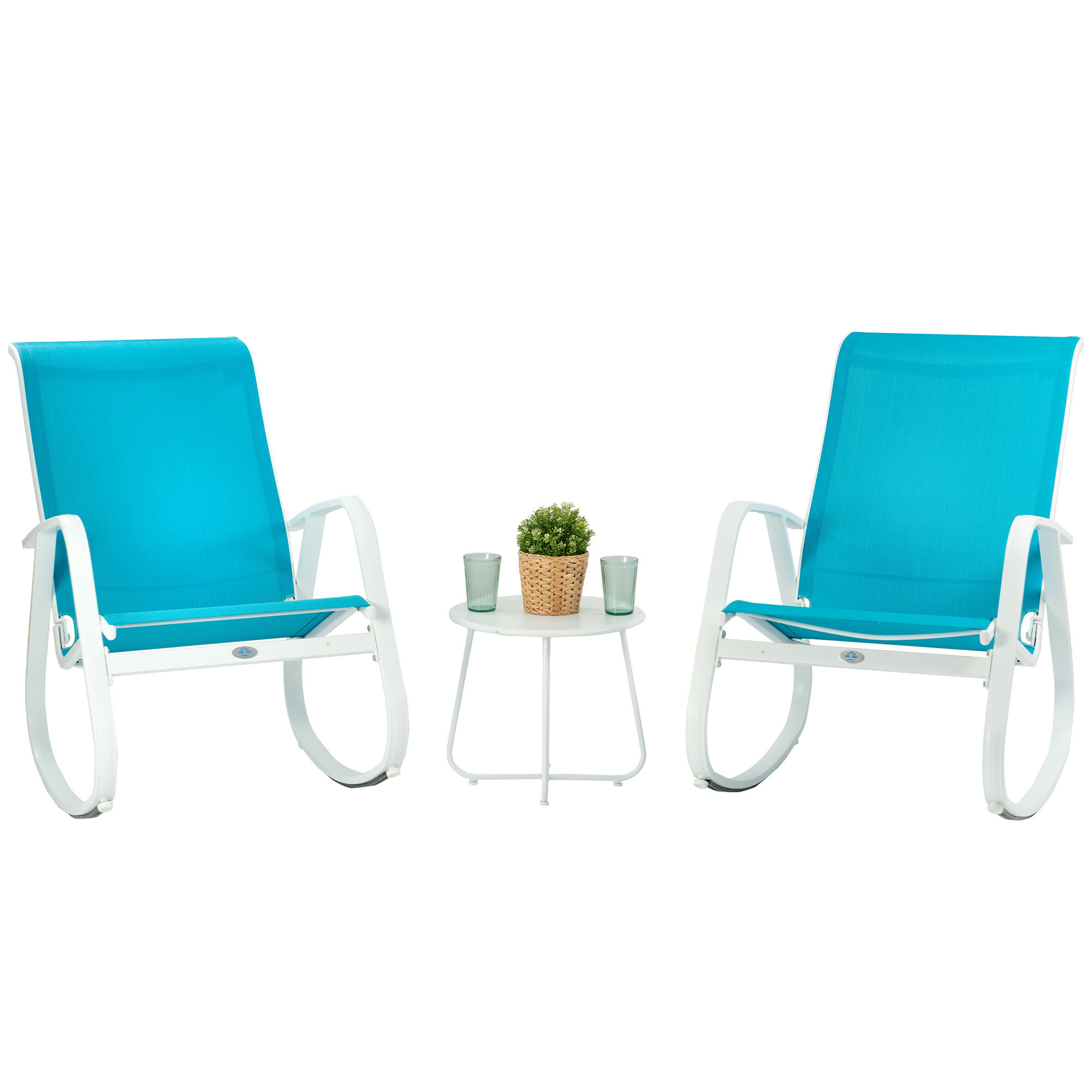 Kozyard 3 Sets Patio Rocking Chair, Outdoor Contemporary Patio Rocking ...