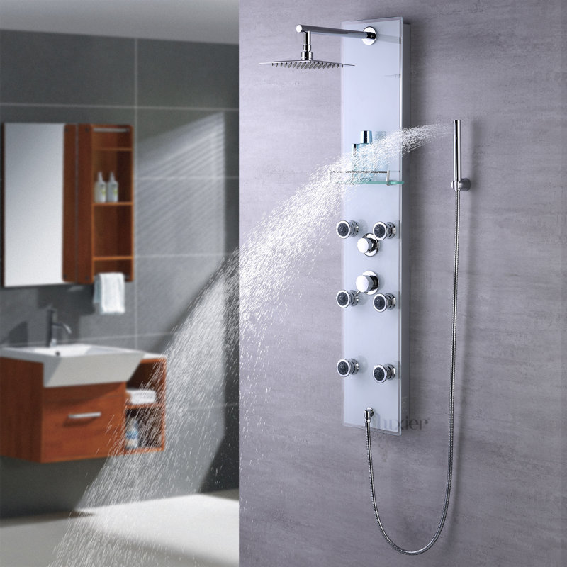 Luxier 51" Multi-Function Pressure Balanced Rainfall Shower Panel ...