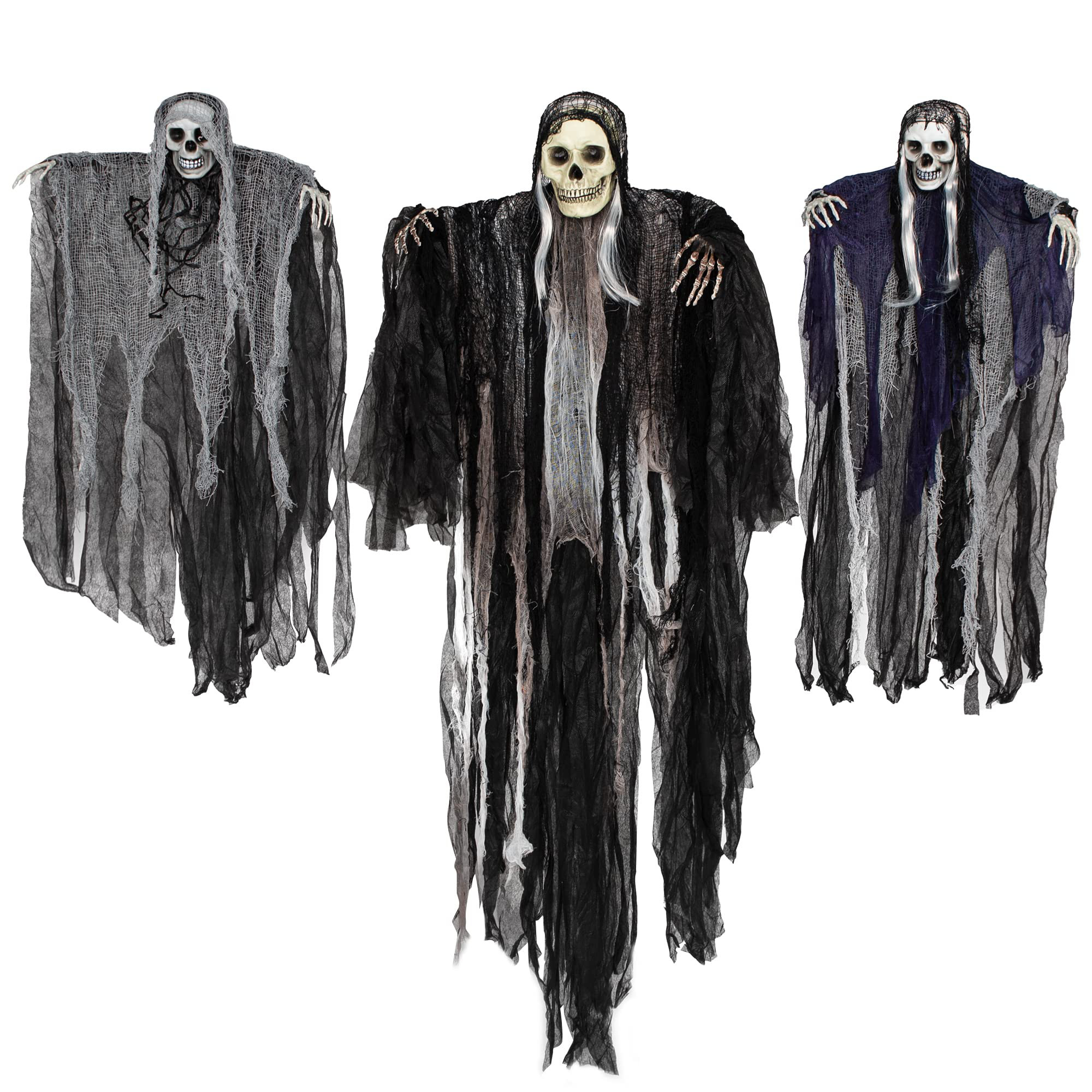 The Holiday Aisle® 3-Pack Halloween Skeleton Grim Reaper Decor | Wayfair