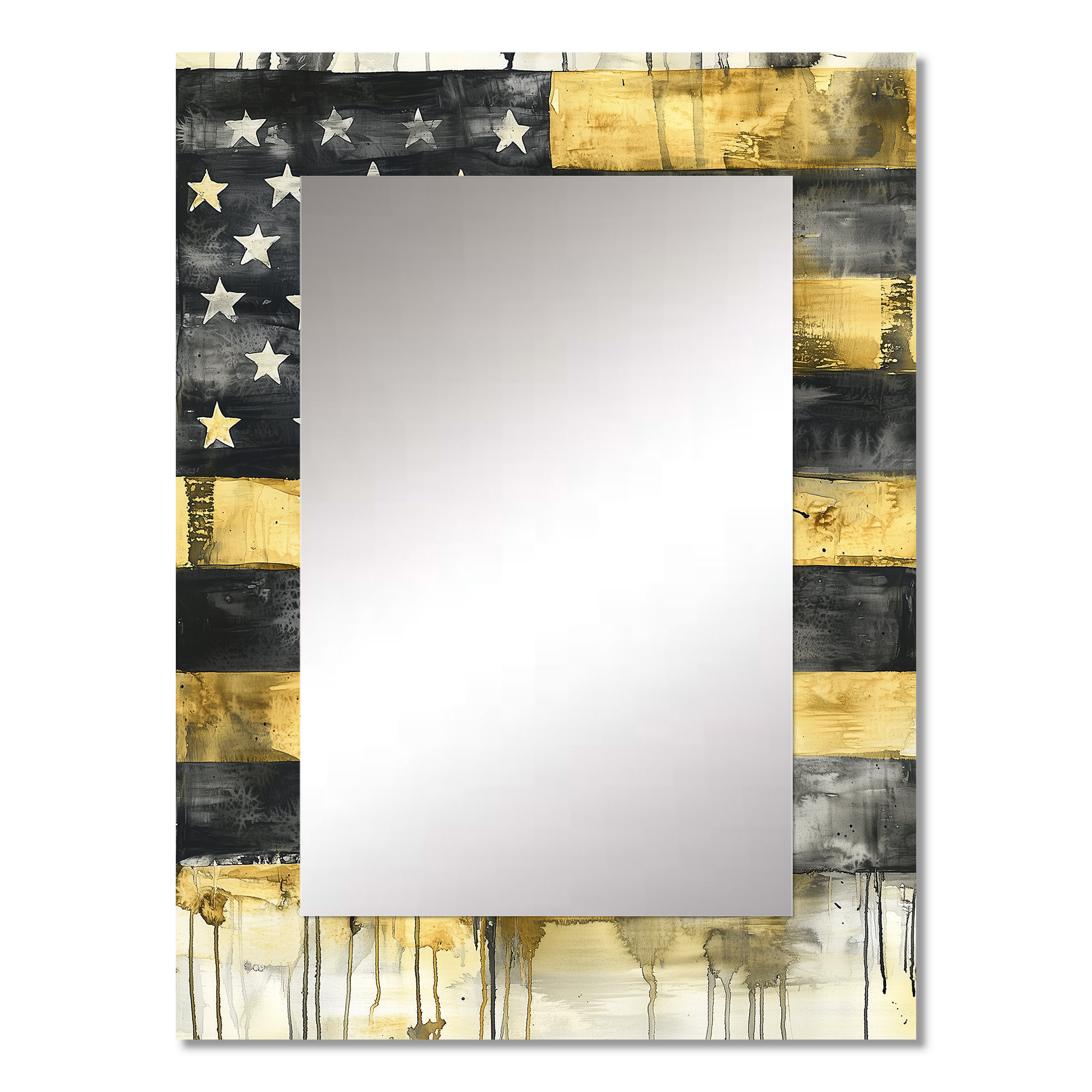 Dakota Fields Monochrome Vintage USA Flag - Landscapes Decorative ...