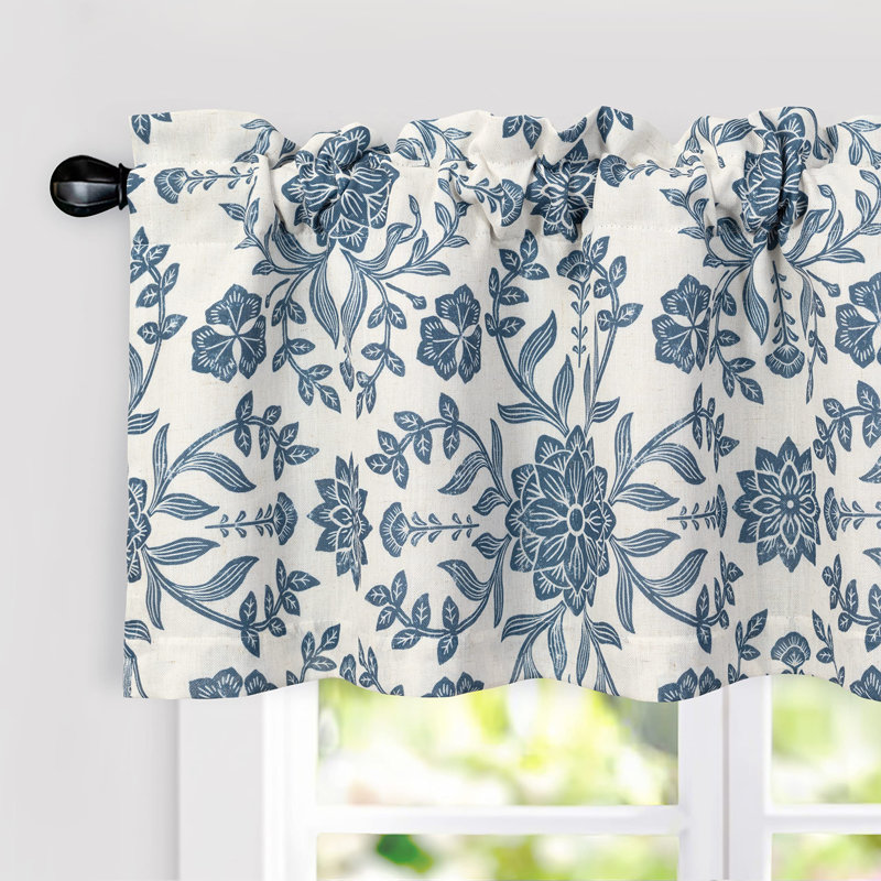 DriftAway Twyla Floral Tailored 52'' W Window Valance | Wayfair
