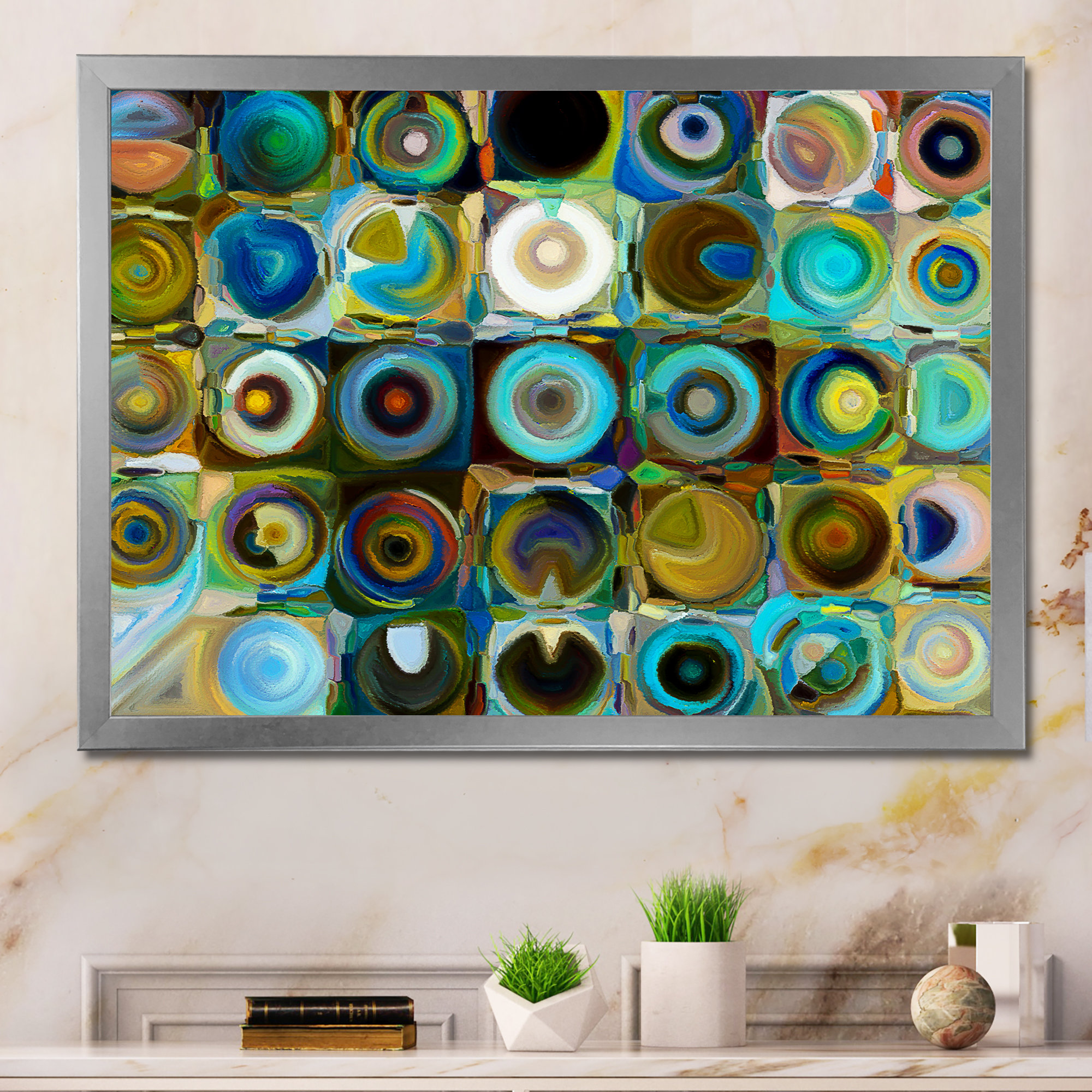 Wrought Studio™ Colorful Green and Turquoise Element - Picture Frame ...