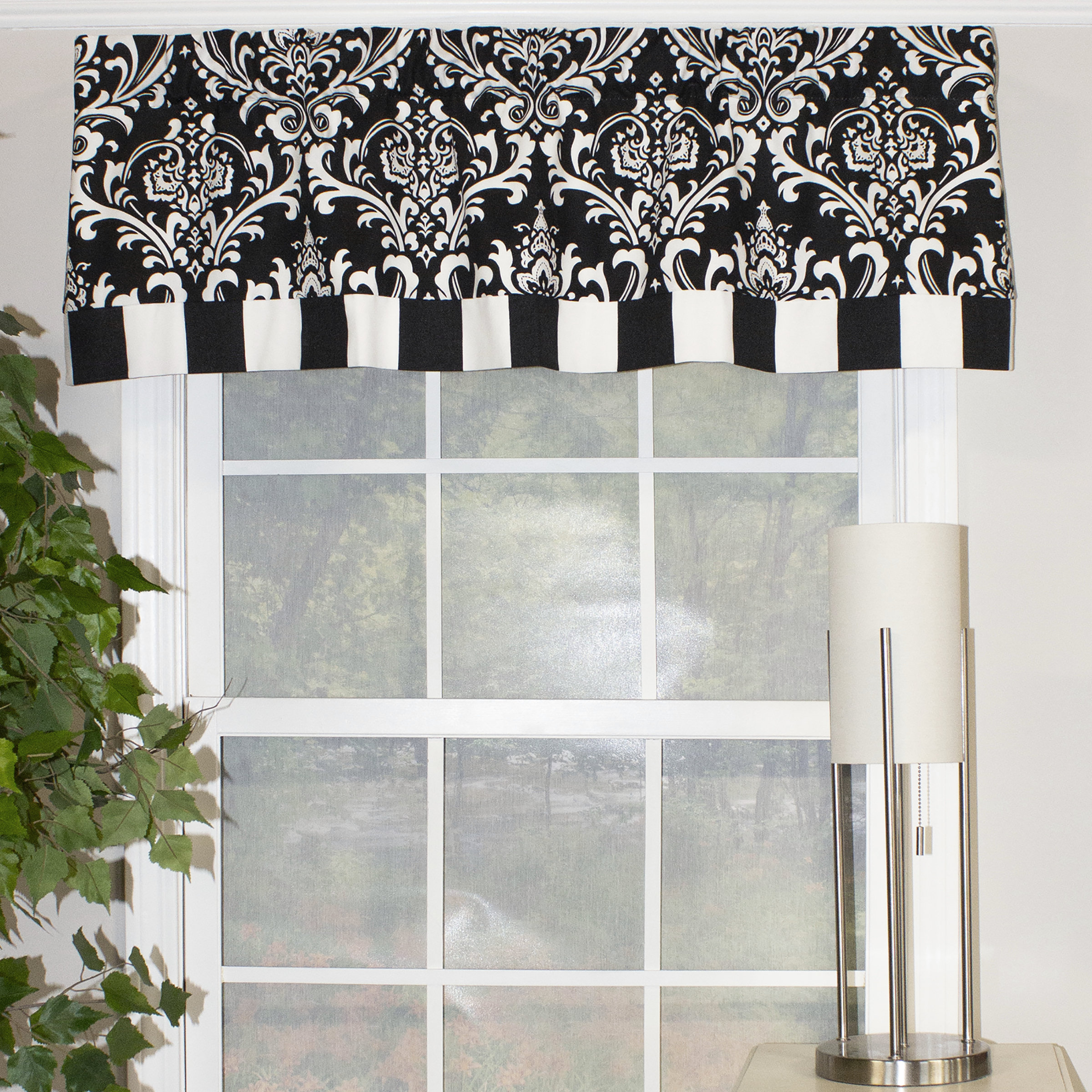 Rosdorf Park Damore 50"W Damask Window Valance & Reviews | Wayfair