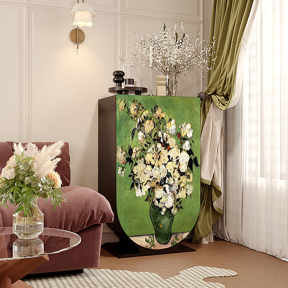 Winston Porter Retro high-end storage decoration cabinet | Wayfair