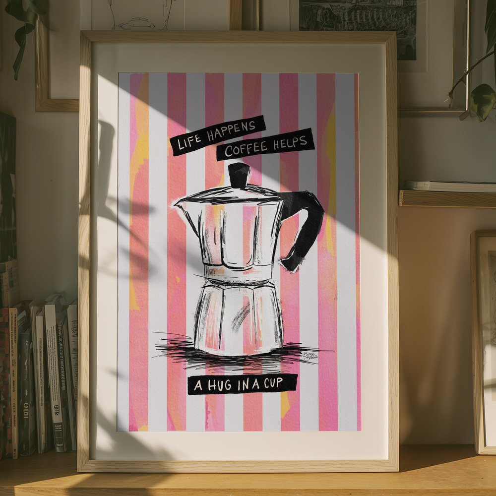 Happy Larry Mocca Coffee on Stripes - Hug in a Cup | Wayfair.co.uk