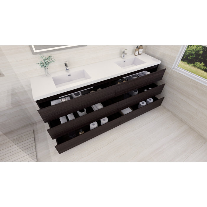 Millwood Pines Ferrari 84'' Double Bathroom Vanity with Top | Wayfair