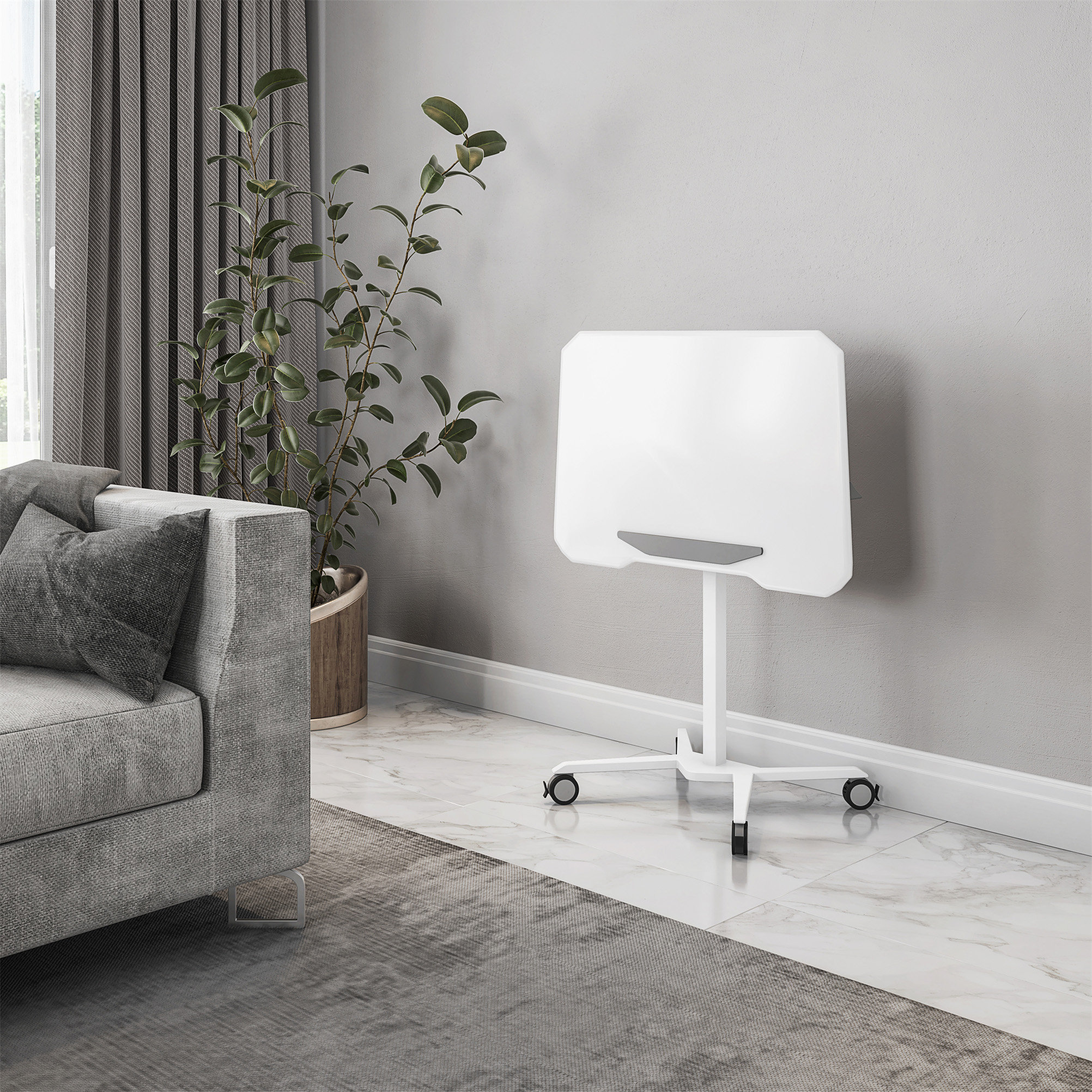 Inbox Zero Techni Mobili White Sit To Stand Mobile Laptop Computer ...