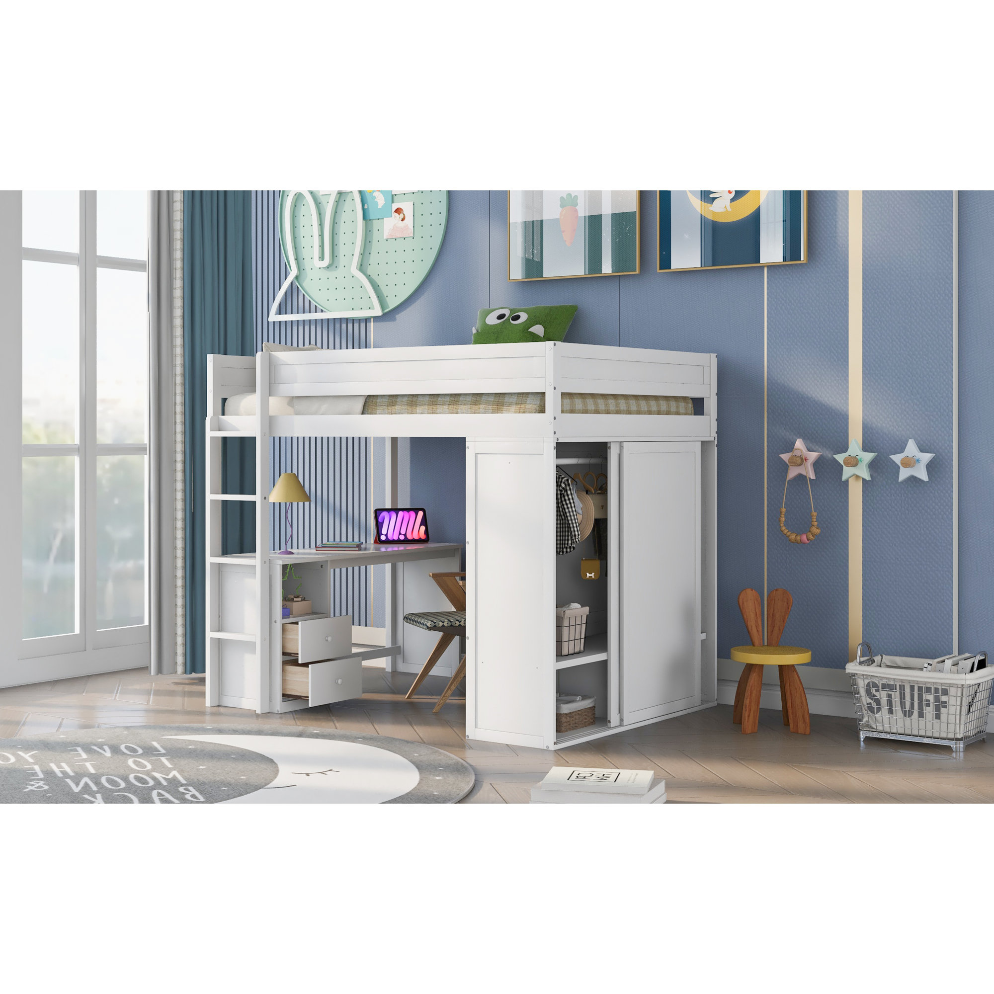 Latitude Run® Space-saving Loft Bed Solid Wood Modern Style Ideal For ...