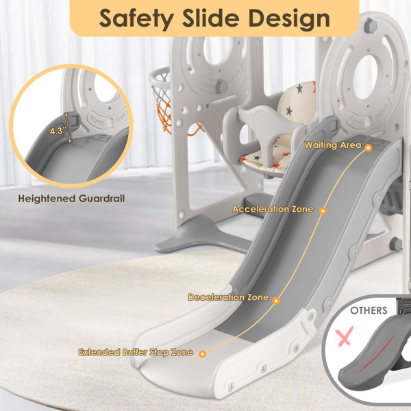 Suteck 5 in 1 Toddler Slide, Kids Slide with Climber,Bus Playhouse and ...