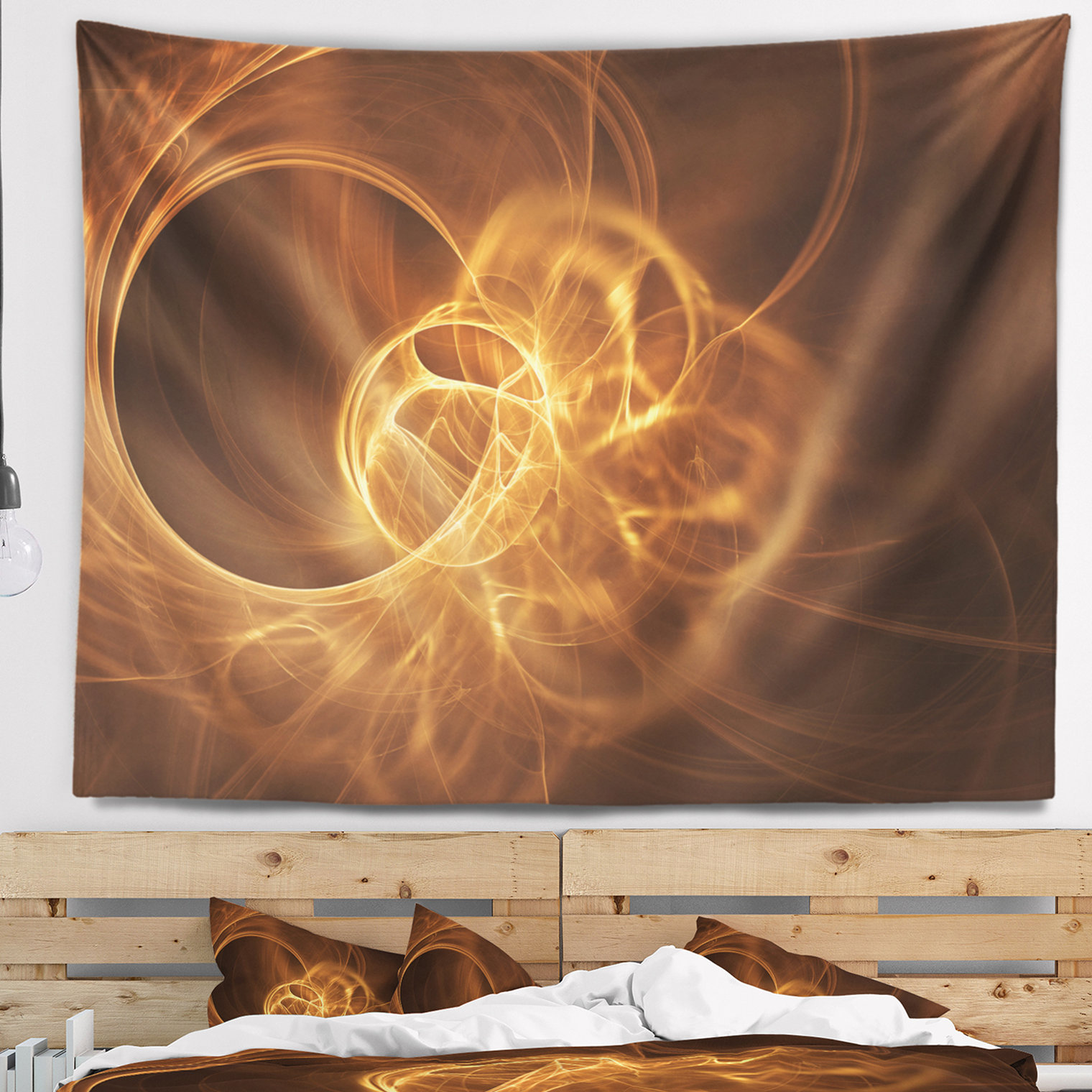 The Twillery Co.® Corwin Abstract Softly Glowing Circles Golden ...