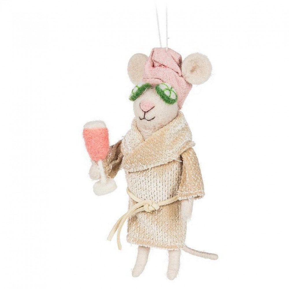 The Holiday Aisle® Spa Mouse With Cucumber Eye Wrap And Drink Ornament ...