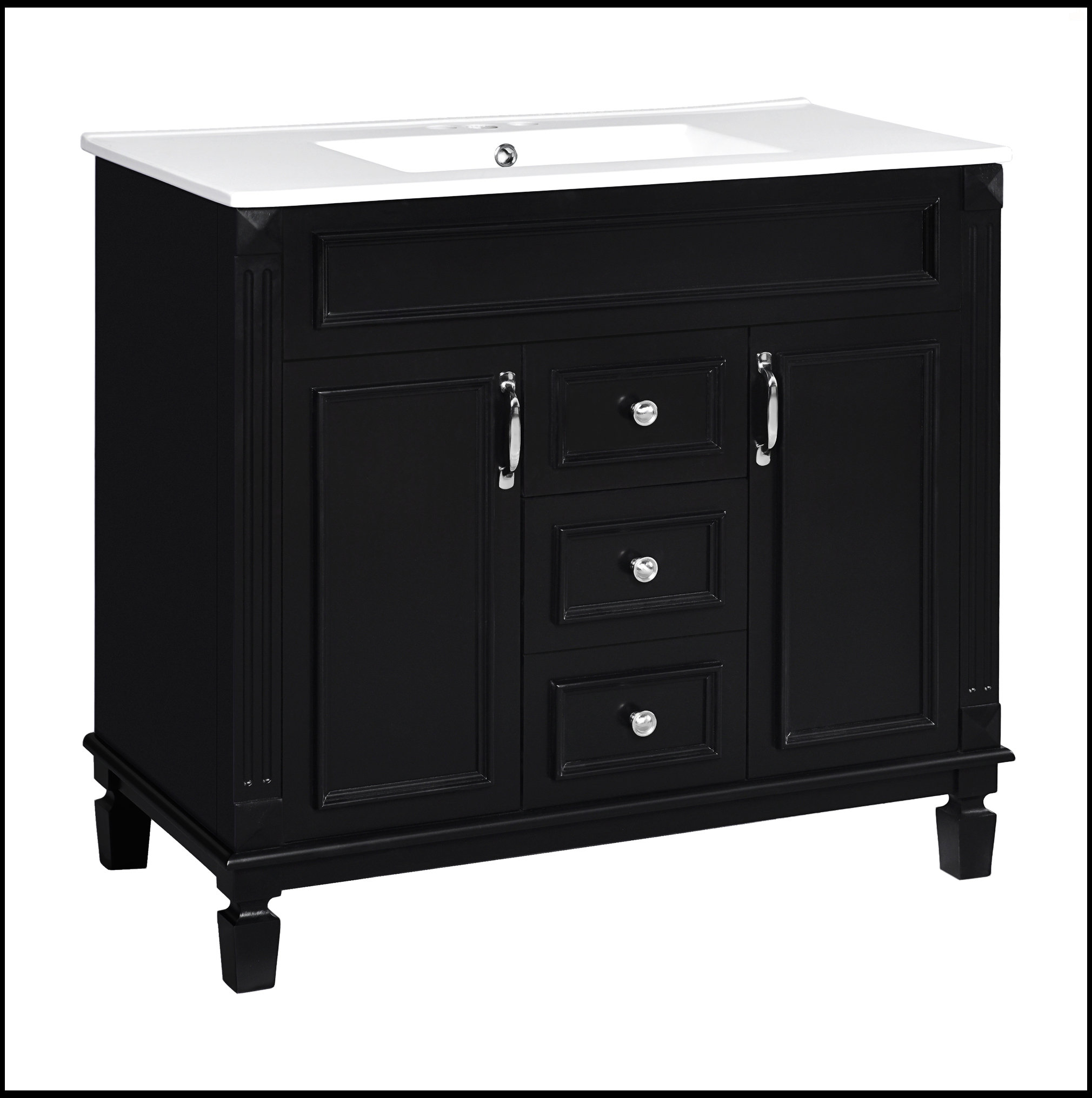 Canora Grey Somiya Bathroom Storage, 36'' Vanity with Top Sink,Single ...