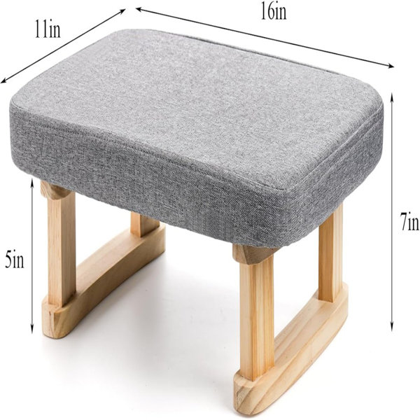 Latitude Run® Small Footstool Ottoman, Rectangle Fabric Foot Stool Rest ...