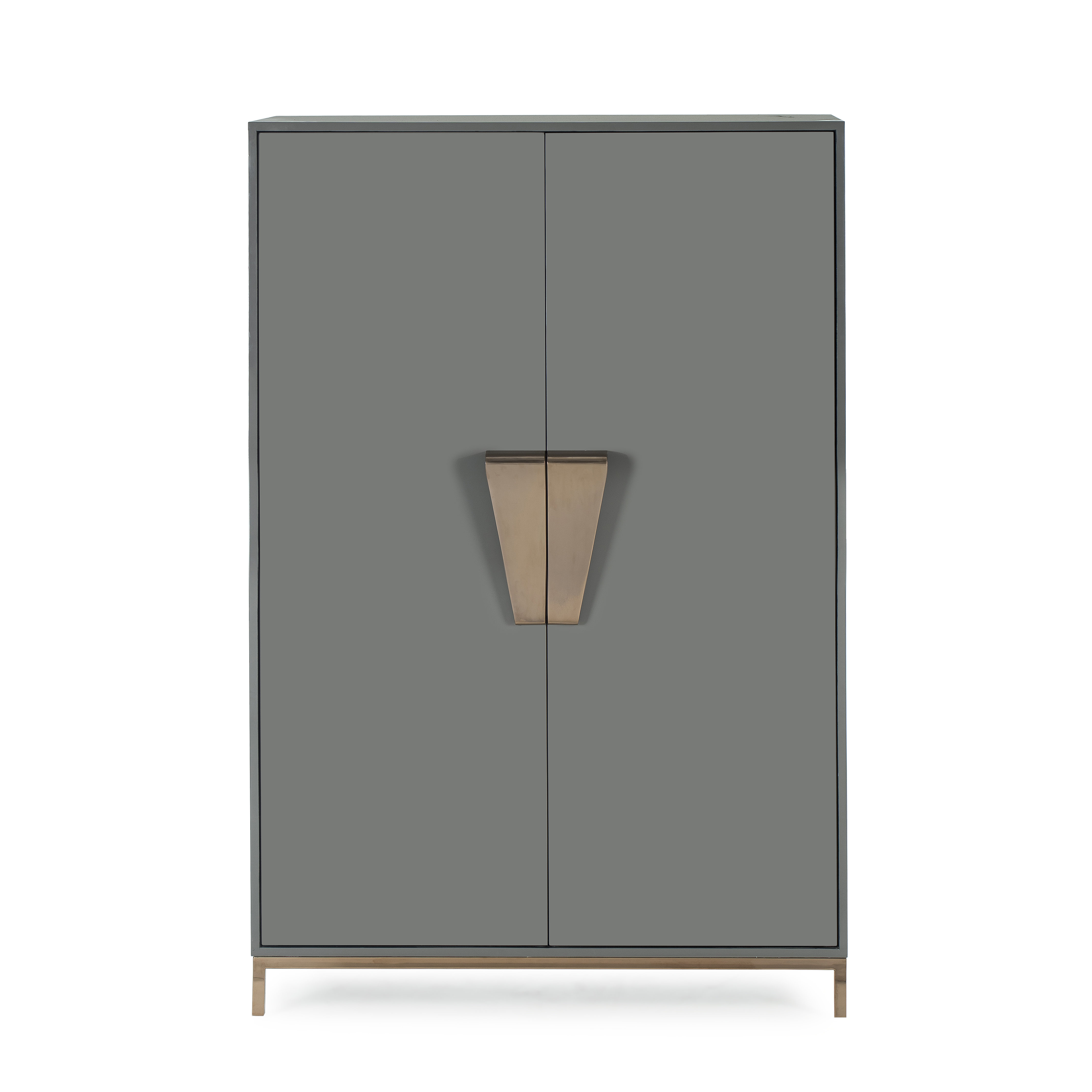 Sonder Living Shield Cabinet - Dark Grey Lacquer | Perigold