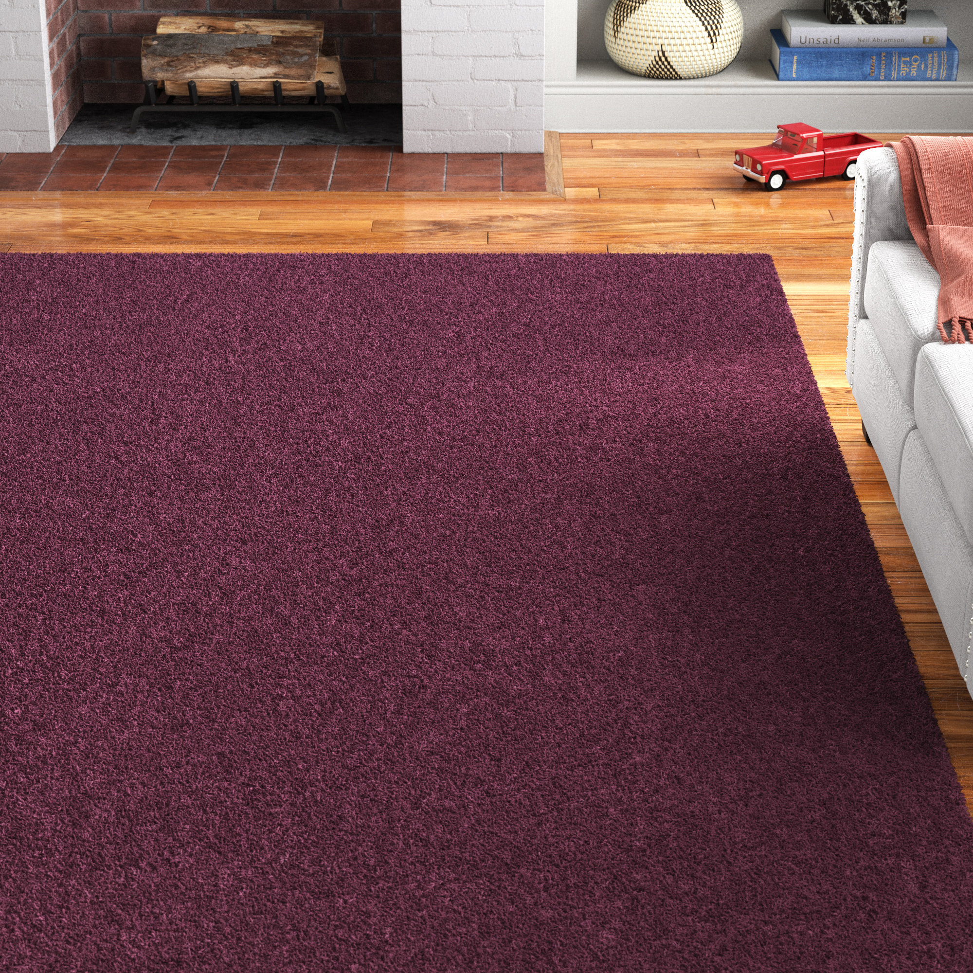 Winston Porter Renesha Eggplant Purple Area Rug & Reviews | Wayfair