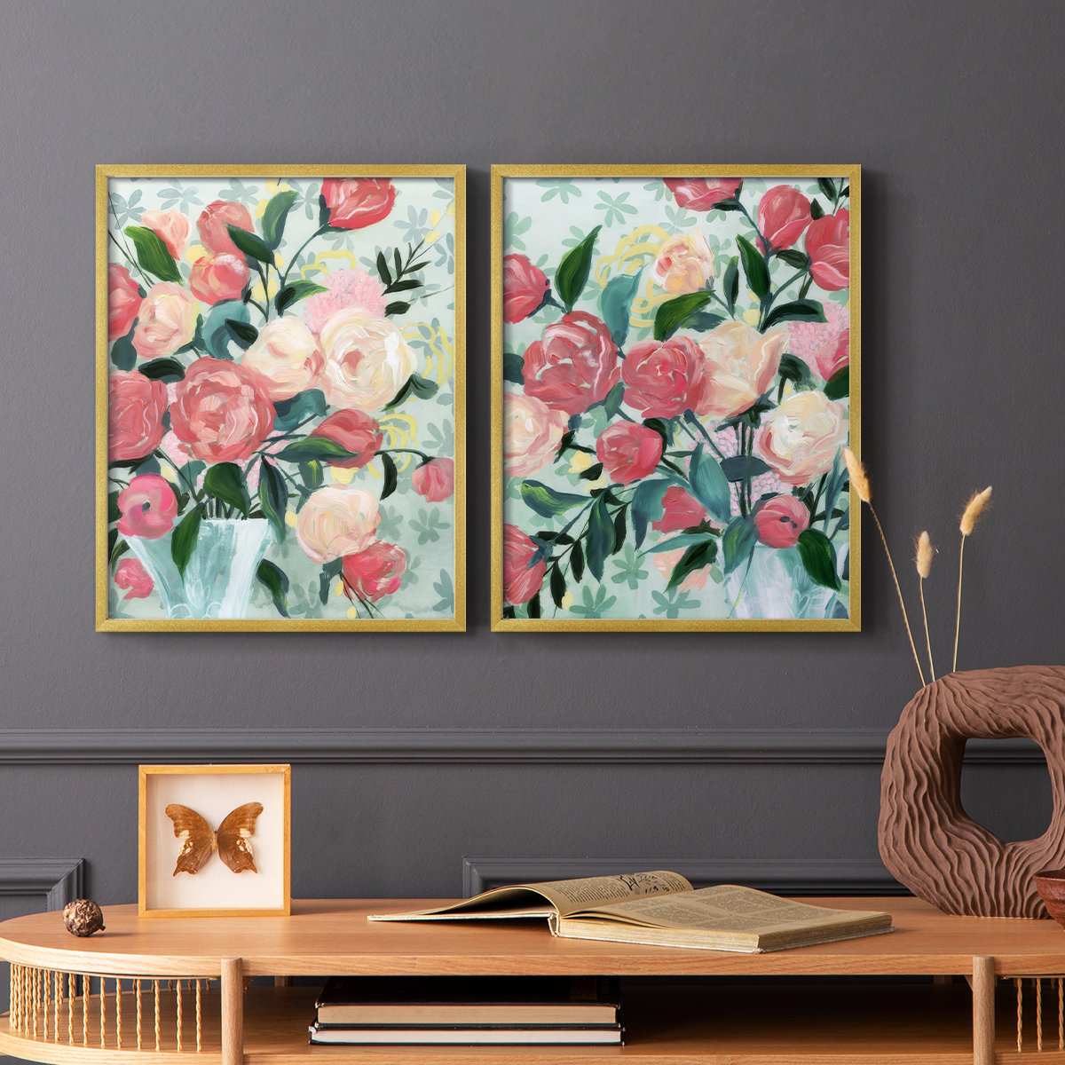 Winston Porter Painted Posies I-Premium Framed Print -Ready to Hang ...