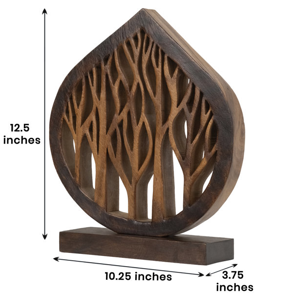 Red Barrel Studio® Handcrafted Solid Acacia Wooden Sculptures ...