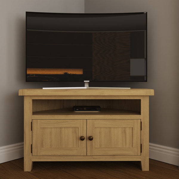 Marlow Home Co. Alzenia Solid Wood Corner TV Stand for TVs up to 40 ...