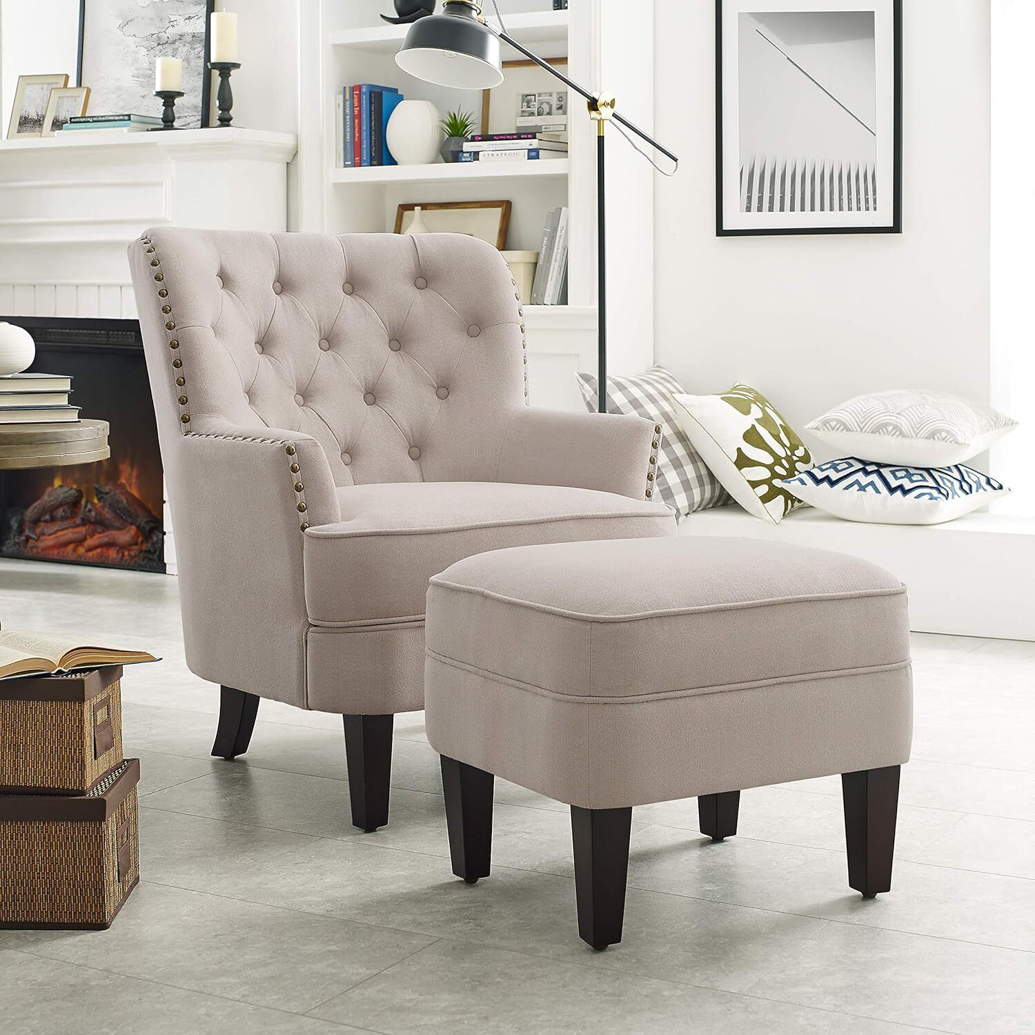 Winston Porter Furniture ottoman Arm Living Room Comfy Small Accent ...