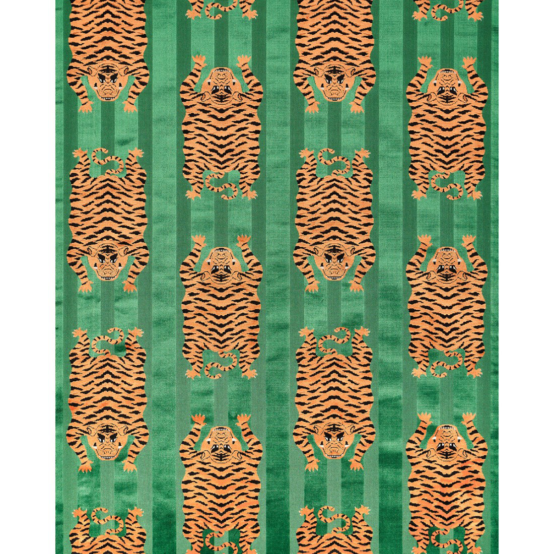 Schumacher Jokhang Tiger Velvet Fabric | Wayfair