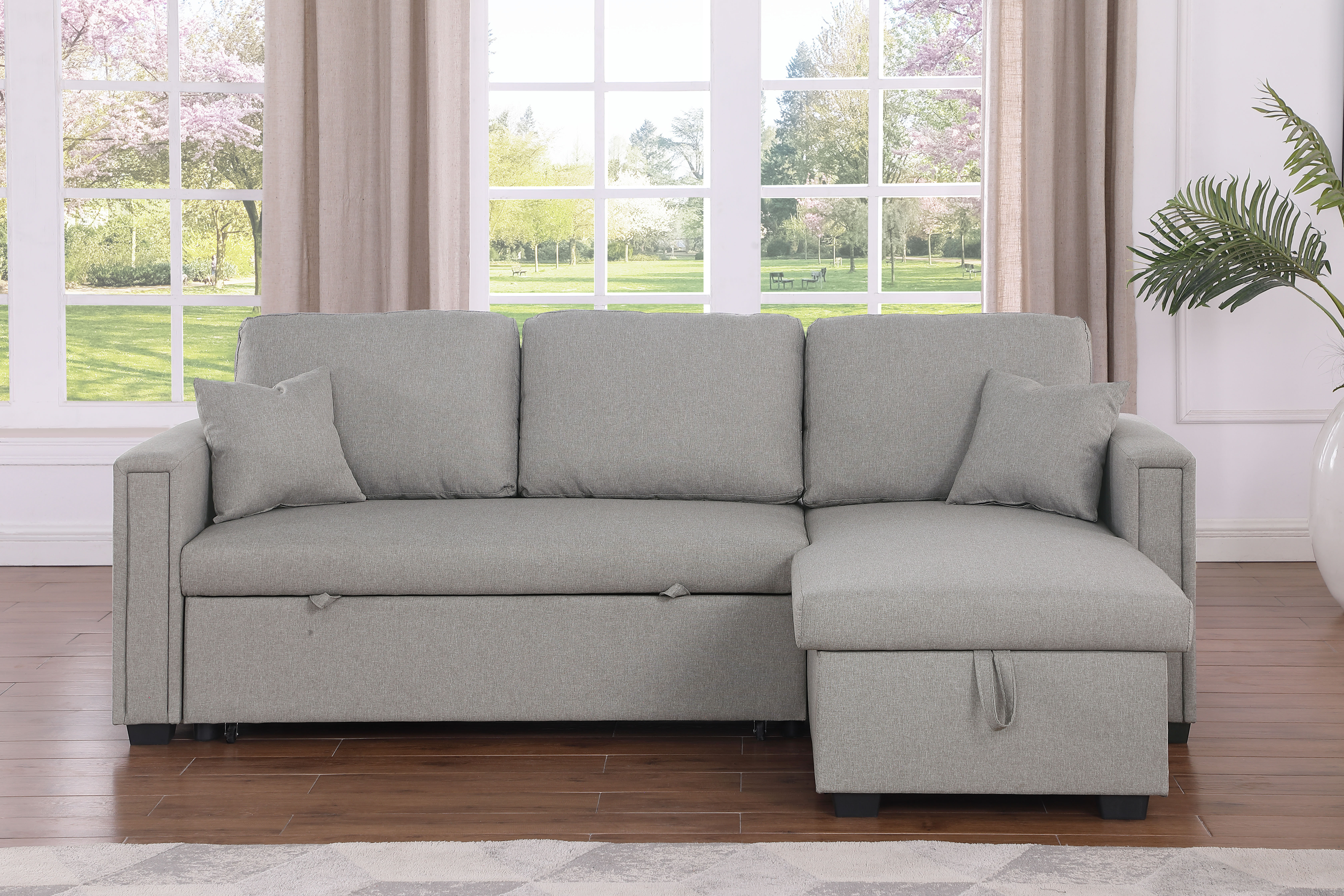 Ebern Designs Dishaan Convertible Sleeper Sofa with Reversible Chaise ...