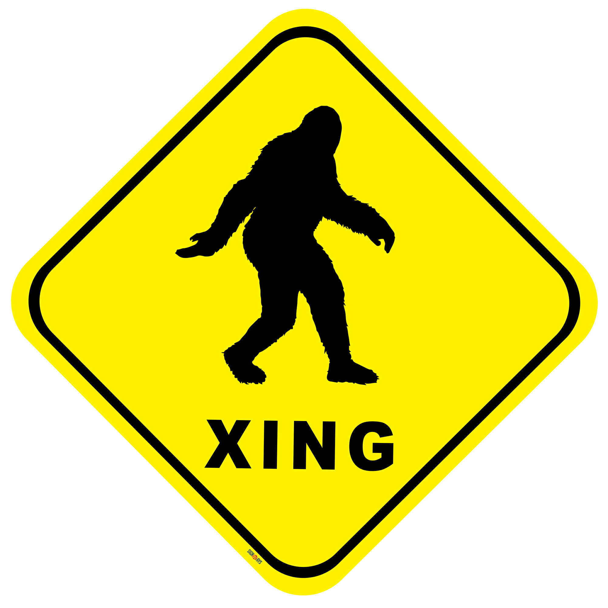 The Holiday Aisle® Dienne Big Foot Crossing Reflective Sign - Wayfair ...