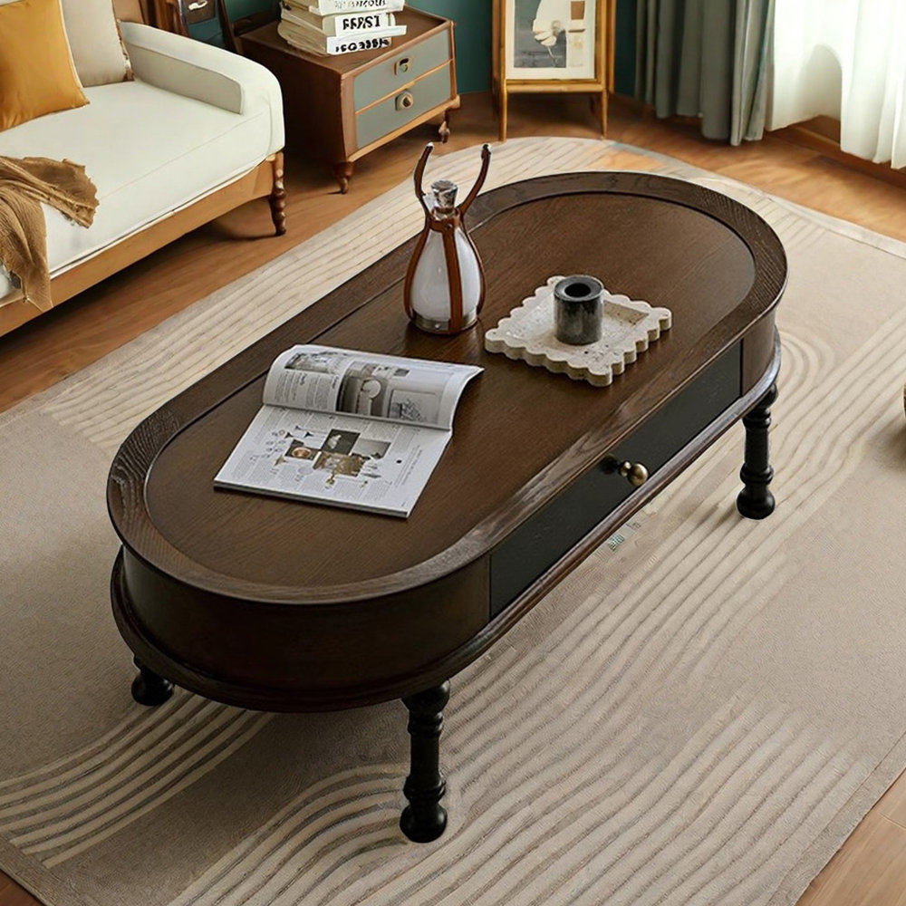 ComfyFurnituress Coffee Table With Smooth Rounded Edges Solid Wood ...