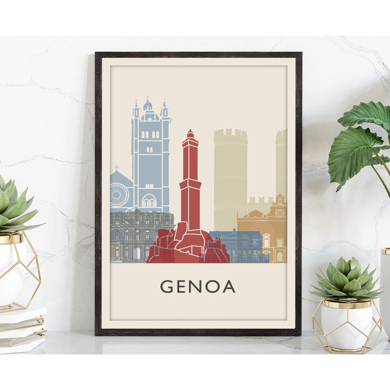 Trinx Genoa Illustration Poster World Cities on | Wayfair