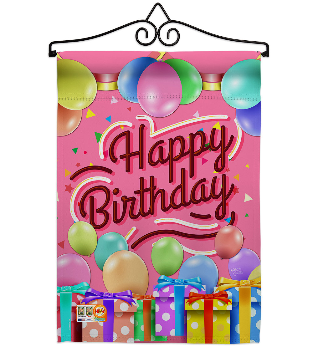 Breeze Decor Celebrate Happy Birthday Impressions Decorative 2-Sided ...