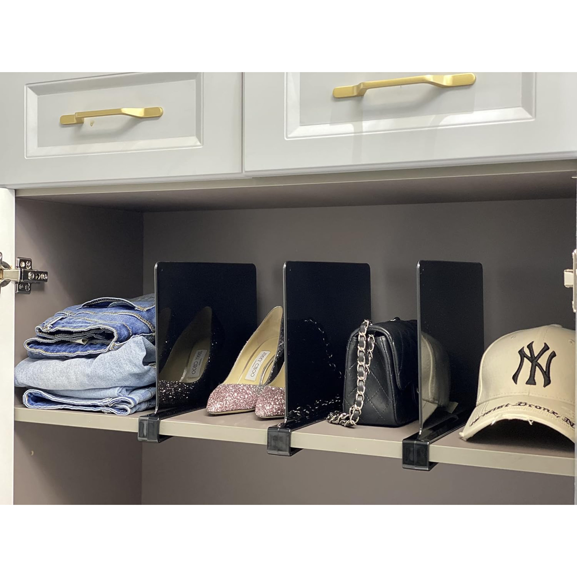 Rebrilliant Acrylic Shelf Dividers For Closets,Wood Shelf Dividers, 2 ...