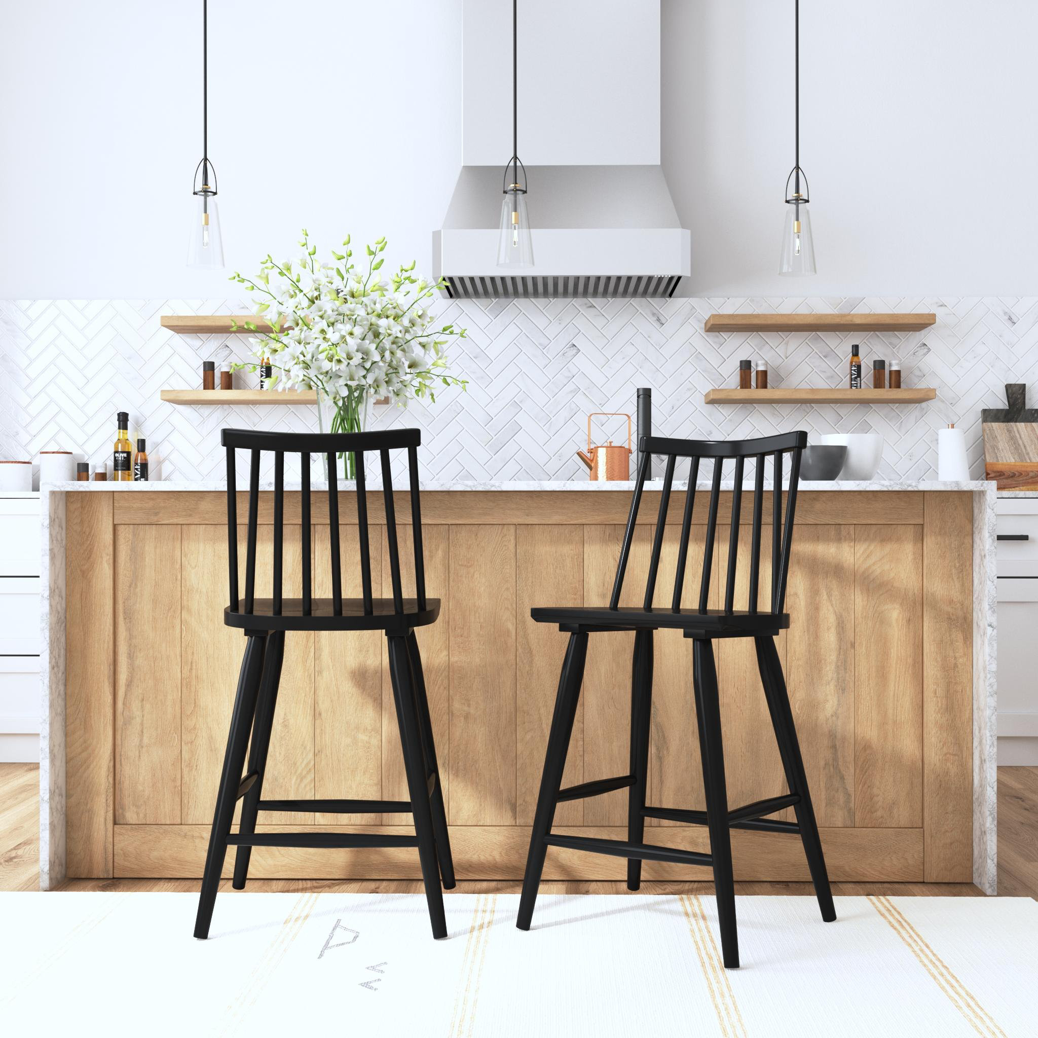 Laurel Foundry Modern Farmhouse® Bim Spindle Back Counter Stool ...