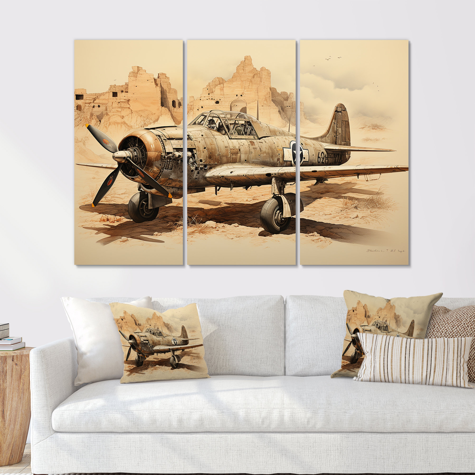 Trent Austin Design® Vintage Military Plane Desert Guardians - Military ...