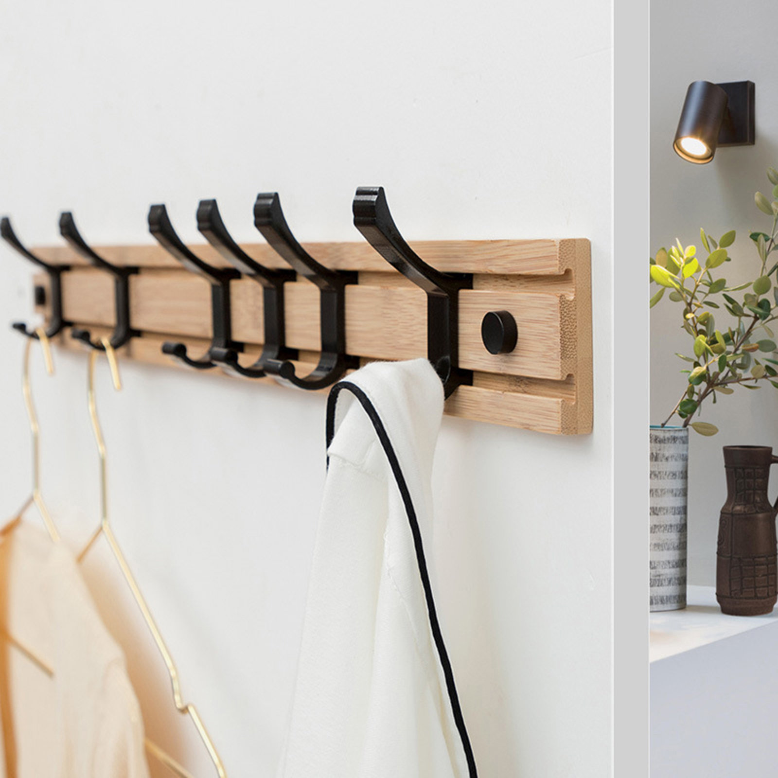 Millwood Pines Shafeen Solid Wood 6 - Hook Wall Mounted Coat Rack ...