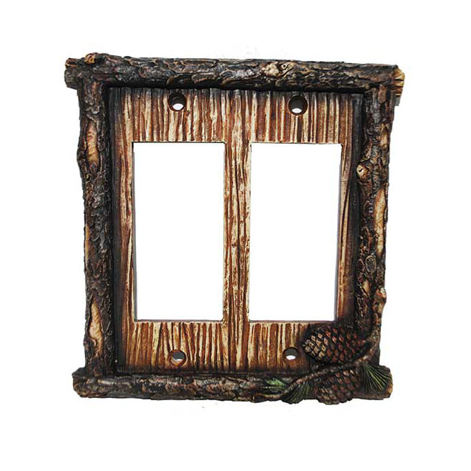 Paseo Road by HiEnd Accents Pine Cone 2-Gang Rocker Wall Plate | Wayfair