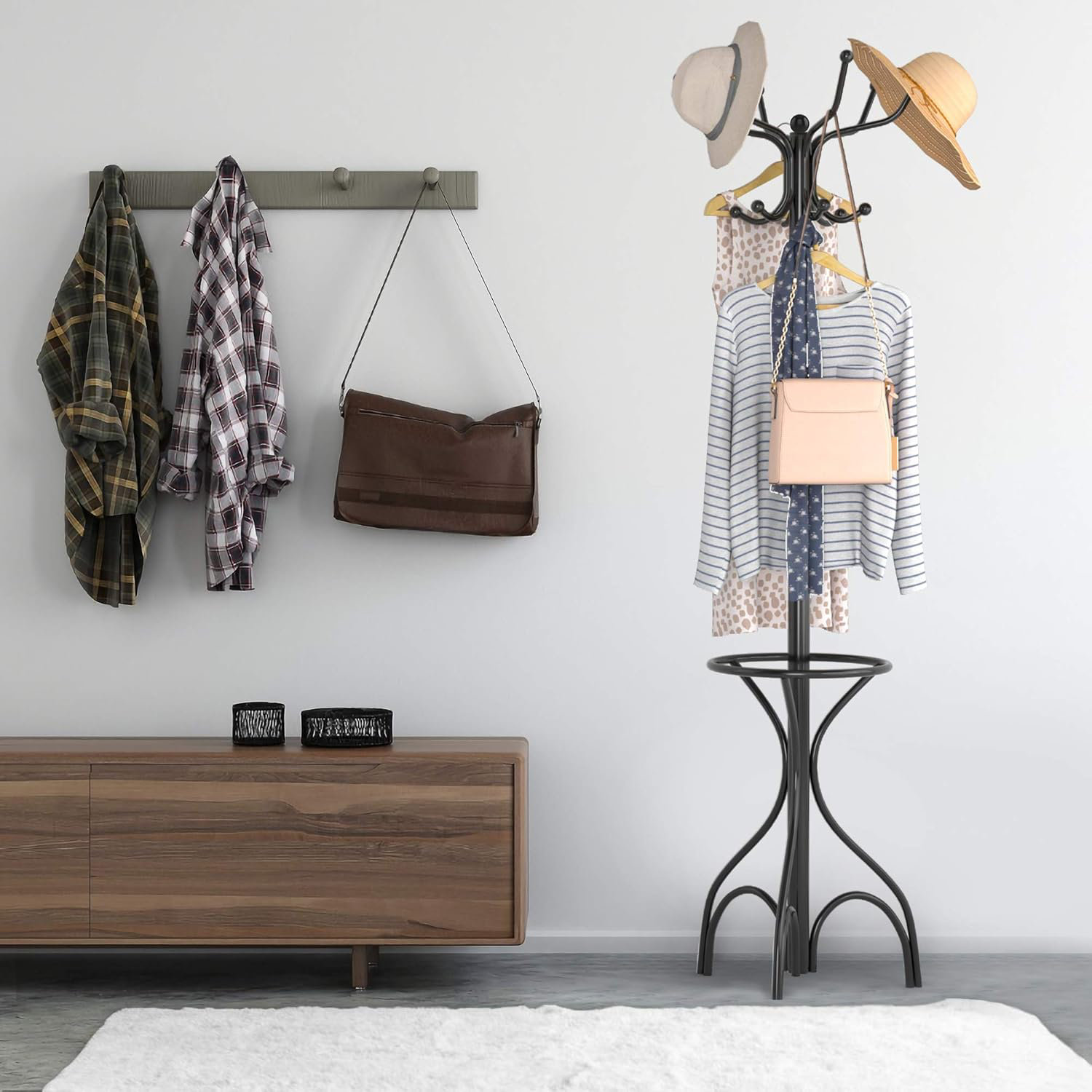 Winston Porter Coat Rack Freestanding, Heavy-Duty Coat Tree With ...