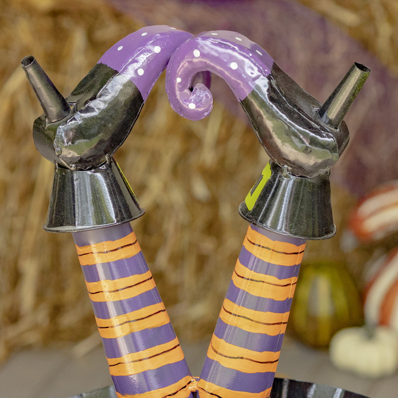 The Holiday Aisle® Bewitched Cauldron witch Legs Figurine | Wayfair