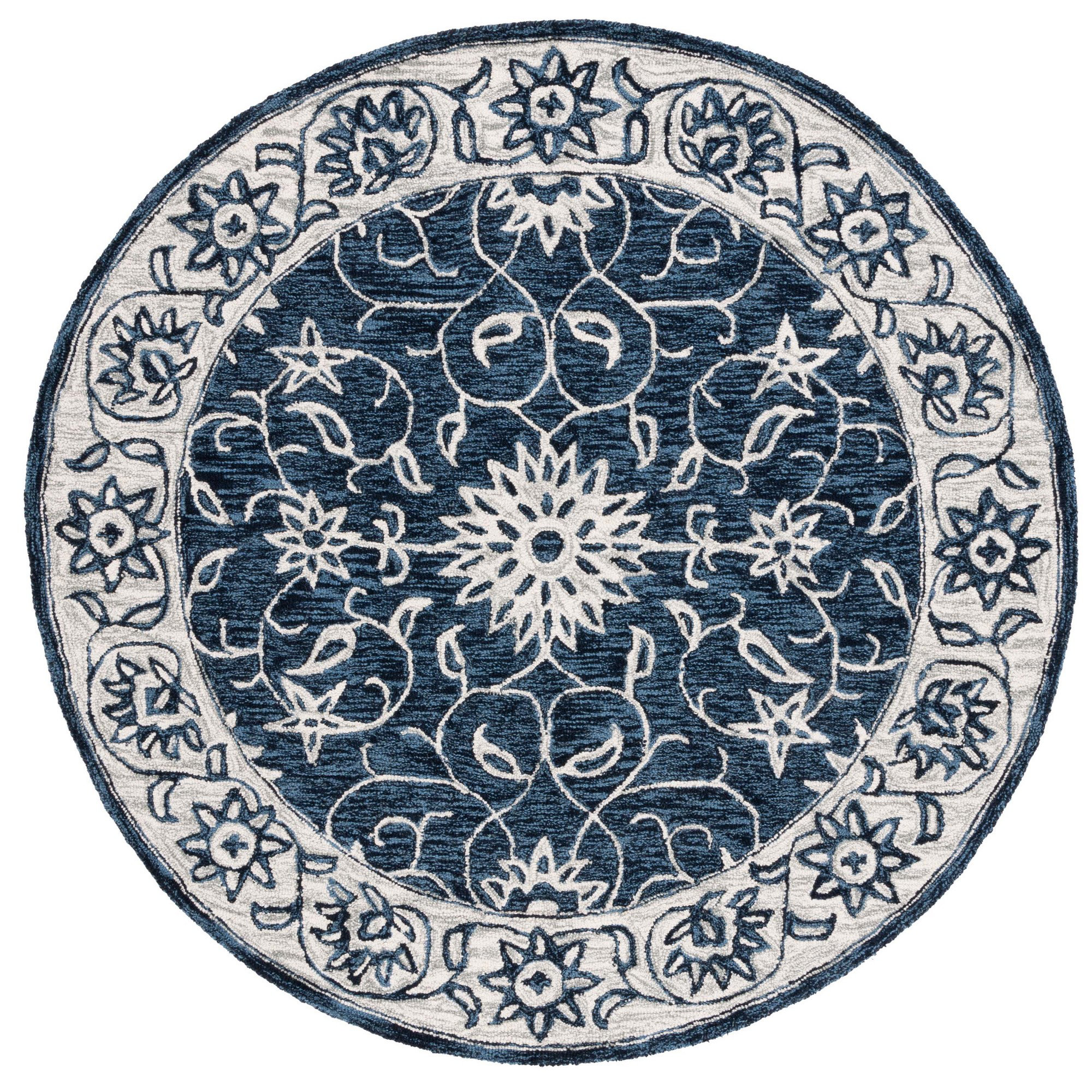 Charlton Home® Abrie Hand Tufted Wool Floral Rug | Wayfair