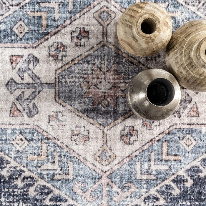 Langley Street Grube Machine Washable Distressed Vintage Area Rug in ...