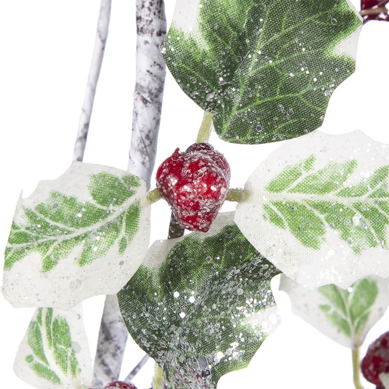 The Holiday Aisle® Faux Berry and Holly Spray - Red, Green - 32" H ...