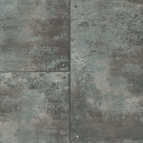 17 Stories Corroded Metal Tiles 27' x 27" Wallpaper Roll - Wayfair Canada