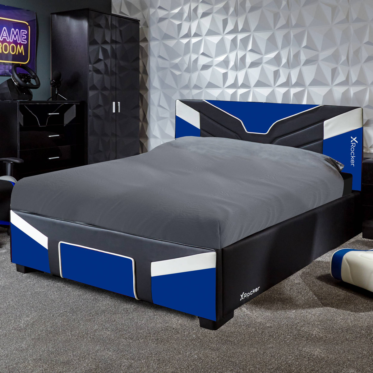 X Rocker Cerberus Small Double Gaming Bed In a Box - Blue | Wayfair.ie
