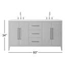 Highbury Furnishings Alsup 60'' Double Bathroom Vanity with Quartz Top ...