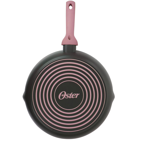 Oster Rigby 12 Inch Aluminum Nonstick Frying Pan in Blue with Pouring ...