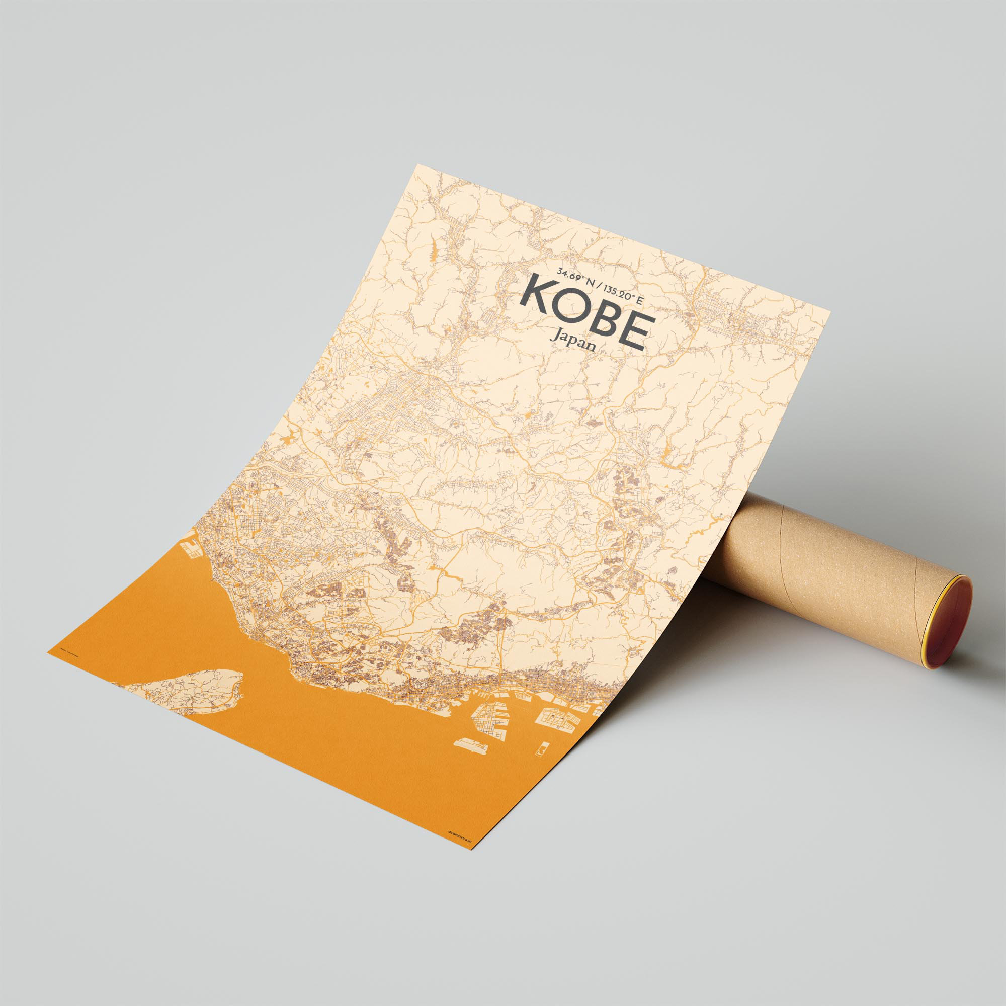 17 Stories Kobe City Map Graphic Art - Wayfair Canada