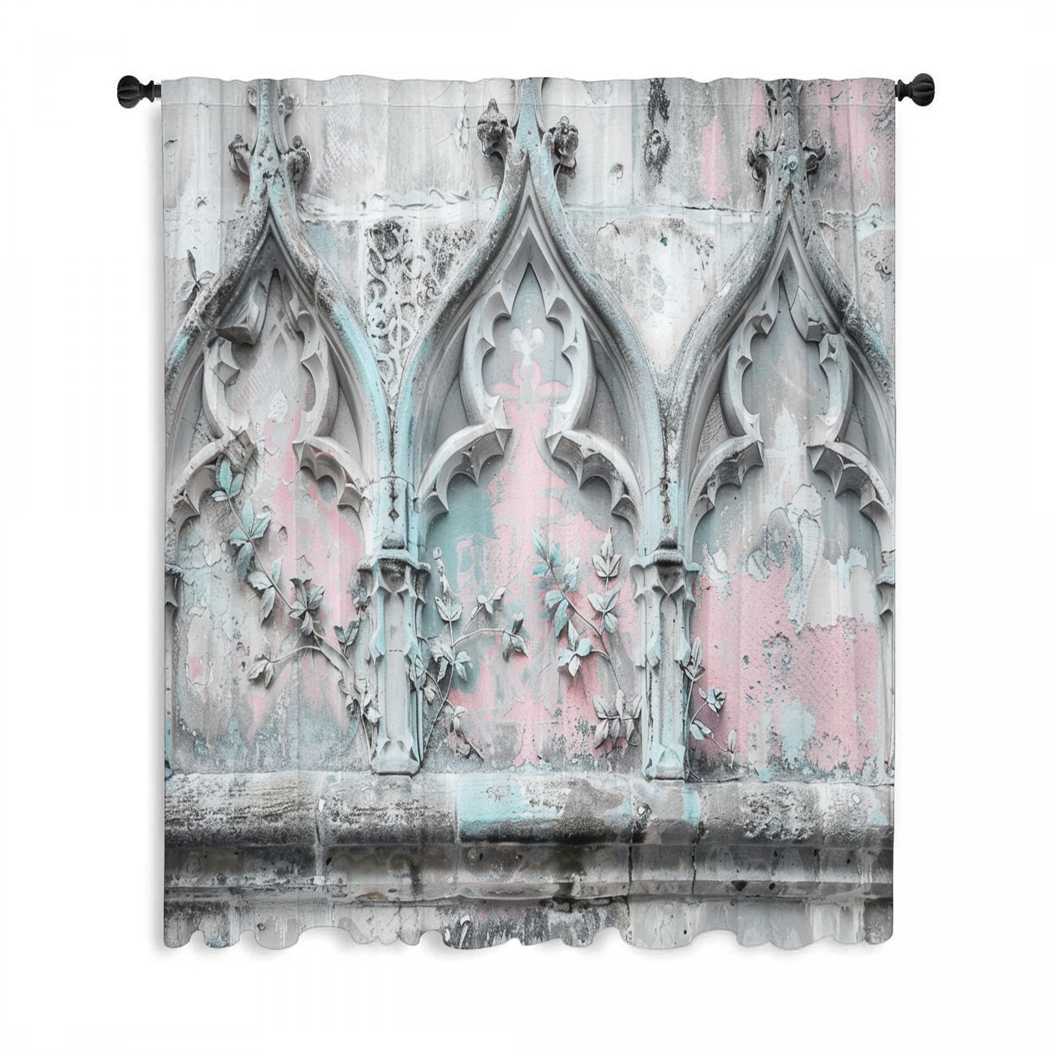 East Urban Home Gothic Architecture Window Curtains, Architecture ...