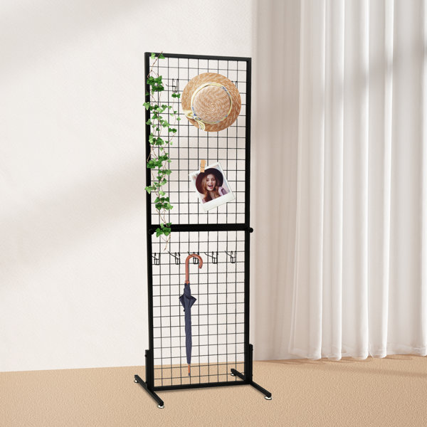 Rebrilliant Jaycelynn Floorstanding Metal Wire Grid Display Rack | Wayfair