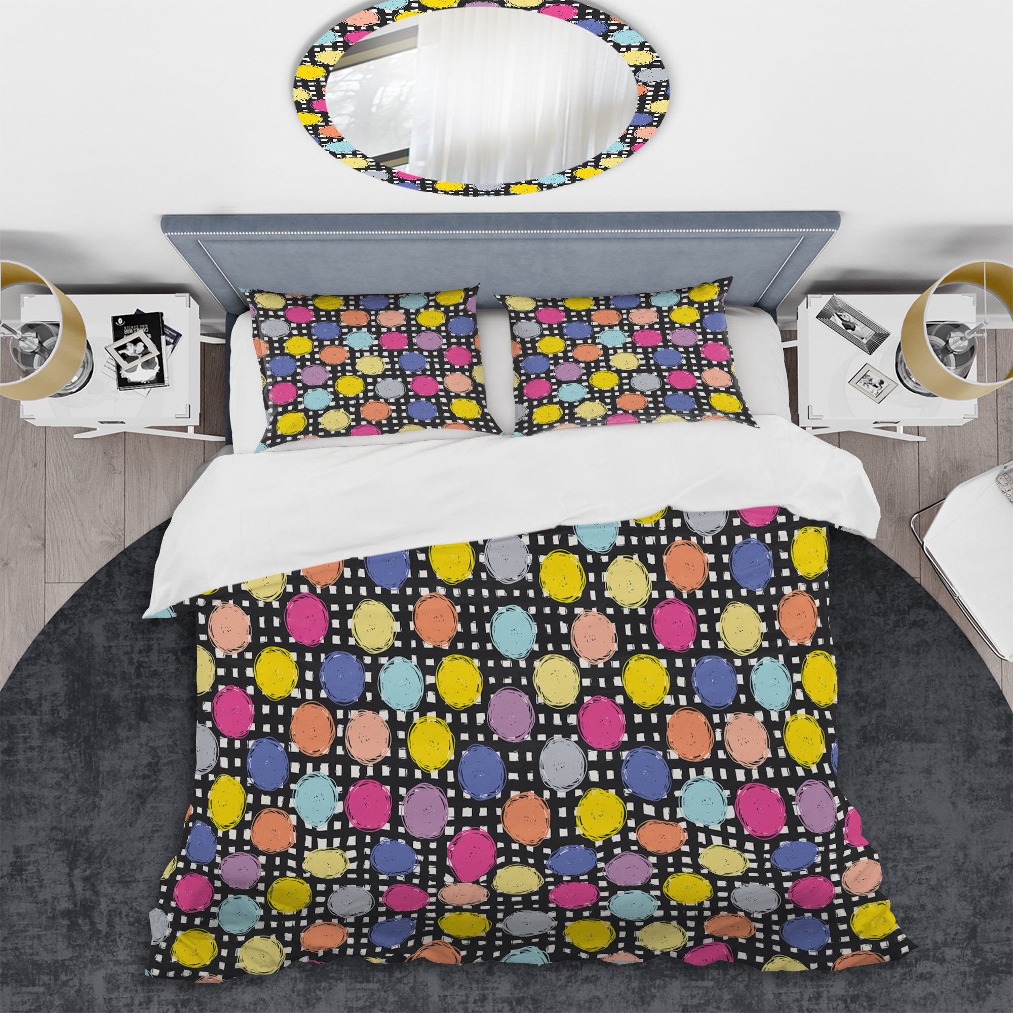 Design Art Multicolor Circle Pattern - Abstract Duvet Cover Set ...