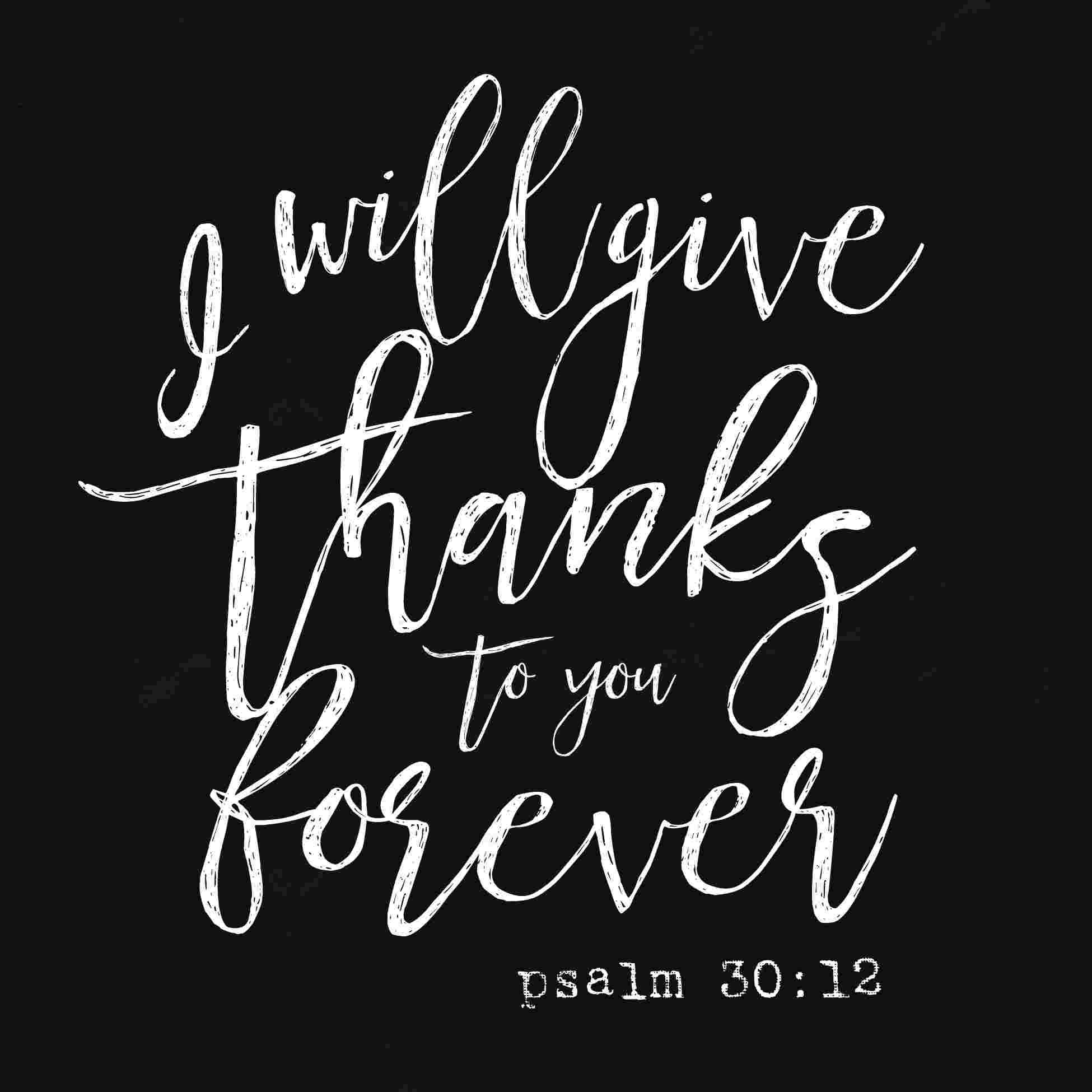 Trinx I Will Give Thanks to You Forever Chalkboard - Wrapped Canvas ...