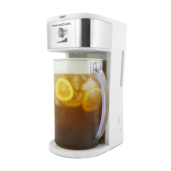 HomeCraft 3-Quart White Stainless Steel Café' Ice Iced Coffee and Tea ...