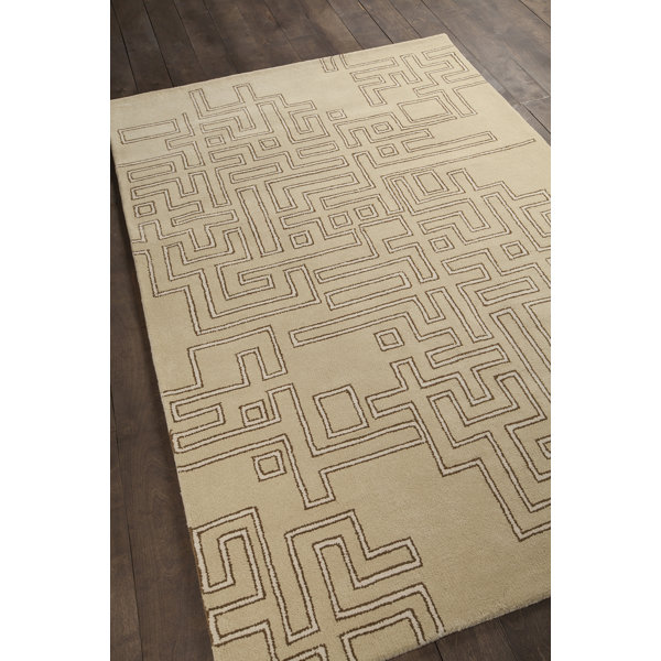 Wade Logan® Cloral Authentic Hand-Tufted Handmade Brown, Cream & Beige ...